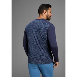 Longsleeve Arizona, Herren, Gr. L (52/54), blau, Single Jersey, Obermaterial: 100% Baumwolle. Ärmel: 100% Baumwolle. Besatz: 100% Baumwolle, meliert, regular fit, Rundhals, Shirts, Langarm, melierte Optik, Rundhalsausschnitt mit Knopfleiste, Topseller