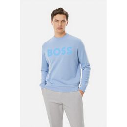 Sweatshirt BOSS Orange "WeBasicCrew", Herren, Gr. L, blau (open blau470), Sweatware, Obermaterial: 100% Baumwolle, regular fit hüftlang, Rundhals, weit Rippbündchen, Sweatshirts, mit Rundhalsausschnitt