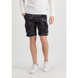 Shorts Alpha Industries "Crew Short Camo", Herren, Gr. 30, Normalgrößen, schwarz (schwarz camo), Obermaterial: 98% Baumwolle, 2% Elastan, Hosen