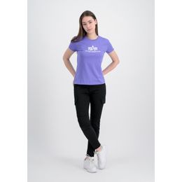 T-Shirt Alpha Industries "New Basic T-Shirt BL W", Damen, Gr. M, lila (electric violet), Obermaterial: 100% Baumwolle, Shirts