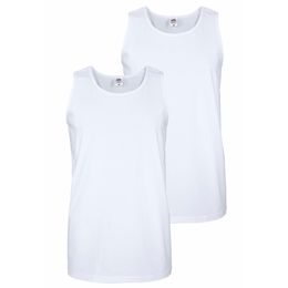 Tanktop Fruit of the Loom, Herren, Gr. M50, weiß (weiß, weiß), Single Jersey;atmungsaktiv, Obermaterial: 100% Baumwolle, unifarben, schmal hüftbedeckend;Frühlingsmode;Herbstmode;Sommermode, Rundhals, Tops, aus reiner Baumwolle