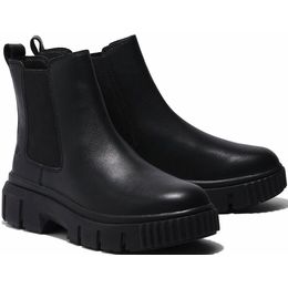 Chelseaboots Timberland "GREYFIELDMID CHELSEA BOOT", Gr. 36, schwarz, Leder, Schuhe, Winterstiefel, Schnürstiefel, Winterschuhe, Stiefelette, Topseller