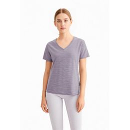 Trainingsshirt Only Play "ONPCORE LIFE VN SS REG TEE NOOS", Damen, Gr. M, gray ridge detail:melange, Single Jersey, Obermaterial: 96% Polyester, 4% Elasthan, meliert, regular fit normal, V-Ausschnitt, Shirts, mit reflektierenden Details