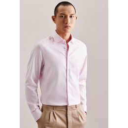 Businesshemd Seidensticker "Schwarze Rose", Herren, Gr. M (40), normale &Auml;rmell&auml;ngen, rosa (ros&eacute;), 100% Baumwolle, unifarben, slim fit, 2-Knopf-Manschette, Hemden, Slim 1/1 Kentkragen Uni