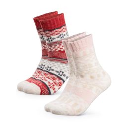 Occulto Socks 'Merino Wollsocken Lumi' female Pink, Red size 35-38