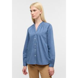 Eterna Damen Hemdbluse "LOOSE FIT"schwarz indigo, Gr. 42, 100% Baumwolle, Blusen, EASY IRON (b&uuml;gelleicht)