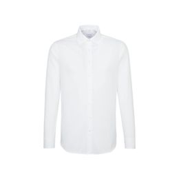 Businesshemd Seidensticker "Shaped", Herren, Gr. S (38), verlängerte Ärmellängen, weiß, 100% Baumwolle, unifarben, tailored fit, 2-Knopf-Manschette, Hemden, Shaped Extra langer Arm Kentkragen Uni