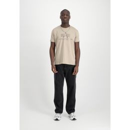 T-Shirt Alpha Industries "Basic T-Shirt BL Carbon", Herren, Gr. L, beige (vintage sand), Obermaterial: 100% Baumwolle, Shirts