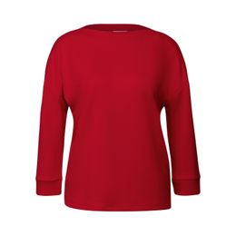 Street One T-Shirt mit Rippdetail - Damen - Gr. 36 - rot