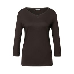 Street One 3/4-Shirt mit Knopfdetail - Damen - Gr. 38 - braun