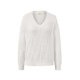 Tchibo - Pullover mit Karostruktur - Damen - Gr. XS - creme