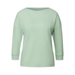 Street One T-Shirt mit Rippdetail - Damen - Gr. 40 - grün