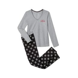 Tchibo - Pyjama - Damen - Gr. L - schwarz/gepunktet