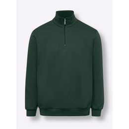 WITT Herren Sweatshirt mit Troyerkragen, moos, Gr&ouml;&szlig;e 48/50