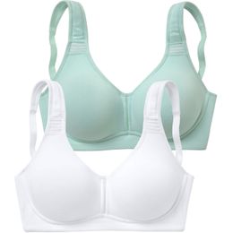 petite fleur by Lascana Damen T-Shirt-BH, mint+wei&szlig;, Gr&ouml;&szlig;e 100B