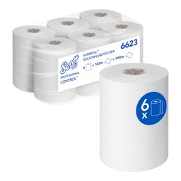 Scott Control Slimroll Rollenhandt&uuml;cher, 6 x 165m lange, wei&szlig;e, 1-lagige Rollen ; SCOTT SAFETY (6623)