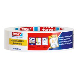 Tesa&reg; 4306 Profi PLUS Malerkrepp 50 m &times; 30 mm chamois schwach gekreppt (04306-00044-02)