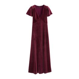 next Kleid Damen Gr&ouml;&szlig;e 52 dunkelrot Winterkleid