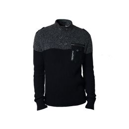 Koroshi Strickpullover Herren Gr&ouml;&szlig;e XXL dunkelgrau / schwarz