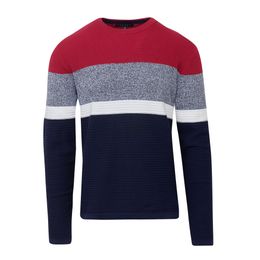 Koroshi Strickpullover Herren Gr&ouml;&szlig;e XXL navy / graumeliert / rot / wei&szlig;