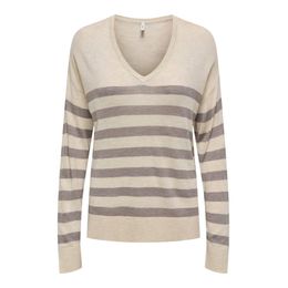 Only Pullover 'ONLVIENNA' Damen Gr&ouml;&szlig;e XS taupe / dunkelgrau