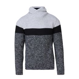 Koroshi Pullover Herren Gr&ouml;&szlig;e XXL hellgrau / schwarz