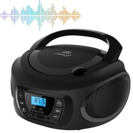 Cyberlux Tragbarer CD-Player Kinder Radio CD/MP3 USB Boombox schwarz