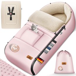 Kidiz® Babyfußsack Baby Fußsack Winterfußsack Babyschale mit Reißverschluss Kuschelsack Babydecke Kinderwagen waschbar verschließbarer Kopfteil ,Tasche, passend für alle Kinderwagen