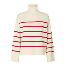 Selected Pullover 'SLFKAMMA' Damen Gr&ouml;&szlig;e XS creme / feuerrot