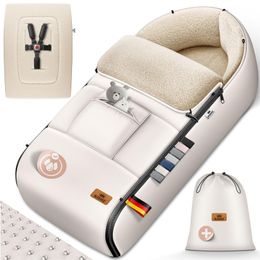 Kidiz® Babyfußsack Baby Fußsack Winterfußsack Babyschale mit Reißverschluss Kuschelsack Babydecke Kinderwagen waschbar verschließbarer Kopfteil ,Tasche, passend für alle Kinderwagen