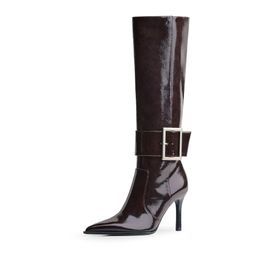Bershka Stiefel Damen Gr&ouml;&szlig;e 36 dunkelbraun Winterschuhe