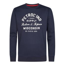 PETROL INDUSTRIES Sweatshirt Herren Gr&ouml;&szlig;e M blau / wei&szlig;