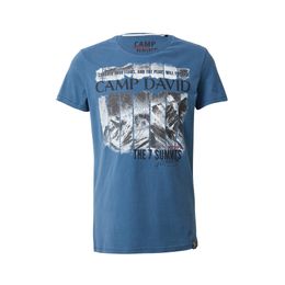 CAMP DAVID T-Shirt Herren Gr&ouml;&szlig;e L saphir / schwarz / wei&szlig;