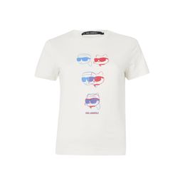 K by KARL LAGERFELD Karl Lagerfeld T-Shirt 'Ikon' Damen Gr&ouml;&szlig;e XXL creme / himmelblau / lavendel / orange