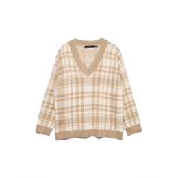 Vero Moda Curve Pullover 'VMCGOLD' Damen Gr&ouml;&szlig;e L beige / braun