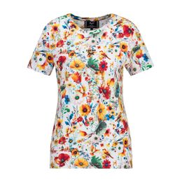 19V69 Italia T-Shirt 'Bella Flower' Damen Gr&ouml;&szlig;e XXL orange / blutrot / schwarz / wei&szlig;