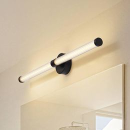 LUCANDE LED-Wandleuchte Melisa, schwarz, 90 cm, CCT, IP44