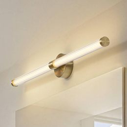 LUCANDE LED-Wandleuchte Melisa, gold, 90 cm, CCT, IP44