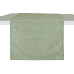 Tischläufer my home "Aolva" Gr. 2, grün (matte grün), B:170cm L:50cm, Polyester, Tischdecken, verschiedene Größen, basic, modern, Esszimmer, Tisch, Deko, Küche