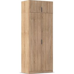 Kleiderschrank Rauch "Drehtürenschrank Schrank Garderobe Ankleide Schlafzimmer LAGOA", eiche sonoma, B:91cm H:235cm T:54cm, Holzwerkstoff, Schränke, moderne Kantengriffe aus Metall, optional mit Aufsatz MADE IN GERMANY