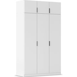 Kleiderschrank Rauch "Drehtürenschrank Schrank Garderobe Ankleide Schlafzimmer LAGOA", alpinweiß, B:136cm H:235cm T:54cm, Holzwerkstoff, Schränke, moderne Kantengriffe aus Metall, optional mit Aufsatz MADE IN GERMANY