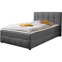 Boxbett Home Affaire, anthrazit, B:152cm L:210cm, Komplettbetten, Boxbett mit Bettkasten, inkl. Topper