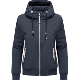 Bomberjacke Ragwear "Oggie Warm YOUMODO", Damen, Gr. L (40), blau (navy), Obermaterial: 100% Polyester, Innenfutter: 100% Polyester, Wattierung: 100% Polyester, lässig geschnitten hüftlang, Ärmel ohne Ärmelschlitz Rippbündchen, Jacken, Wasserdichte Outdoorjacke mit Kapuze