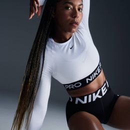Trainingstights Nike "W NP SCULPT DF HR 3IN SHORT", Damen, Gr. L, N-Gr, schwarz, weiß, Obermaterial: 75% Polyester, 25% Elasthan, Hosen