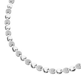 Collier Smart Jewel "linsenförmige Silberelemente, Silber 925", silber, Halsketten, Damen, 45cm, Silber 925 (Sterlingsilber)