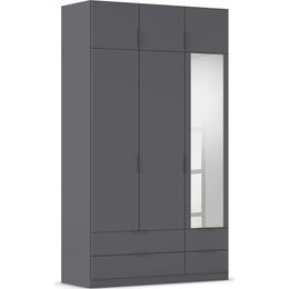 Kleiderschrank Rauch "Drehtürenschrank Schrank Garderobe Ankleide Schlafzimmer LAGOA", graumetallic, B:136cm H:235cm T:54cm, Holzwerkstoff, Schränke, geräumige Schubladen, 3 Breiten, optional mit Aufsatz MADE IN GERMANY