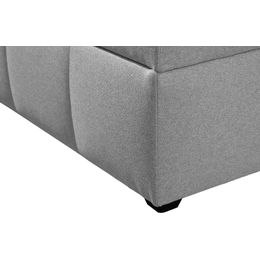 Boxbett Home Affaire, hellgrau, B:212cm L:210cm, Komplettbetten, Boxbett mit Bettkasten, inkl. Topper