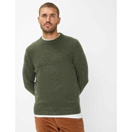 Rundhalspullover Brax "Style RICK", Herren, Gr. S (48), dunkelgrün, Strick, 80% Wolle, 20% Polyamid, Rundhals, Pullover