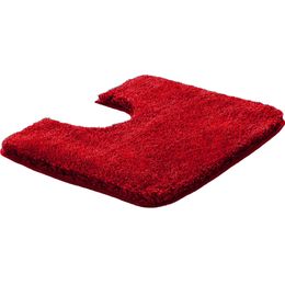 Badematte Grund "Melange" Gr. 61, rot (rubinrot), H:27mm, Polyacryl, Badematten, besonders dichter Flor
