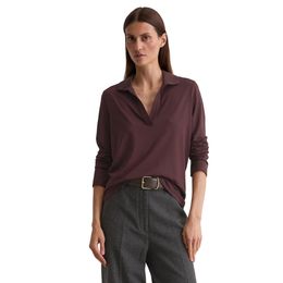 Marc O'Polo Blusenshirt MARC O'POLO "aus Viskose-Modal-Mix", Damen, Gr. L, schwarz cherry, Obermaterial: 56% Viskose, 37% Modal, 7% Elasthan, unifarben, regular fit, Shirts